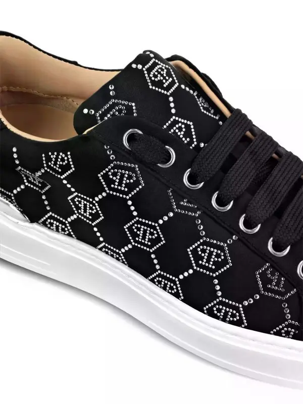 Philipp Plein Rhinestone-embellished Satin Sneakers