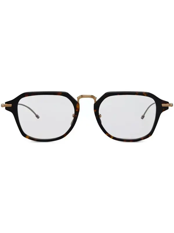 Thom Browne Tortoiseshell Rectangle-frame Glasses - Brown