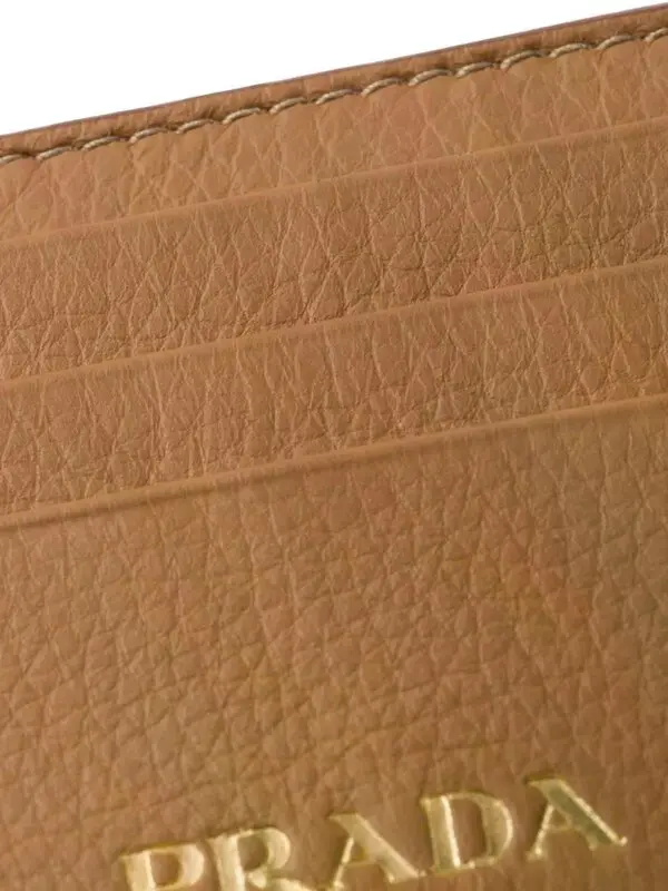 Prada Logo-stamp Leather Cardholder