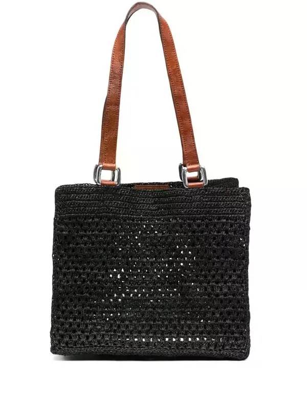 IBELIV Irina Raffia Tote Bag - Black