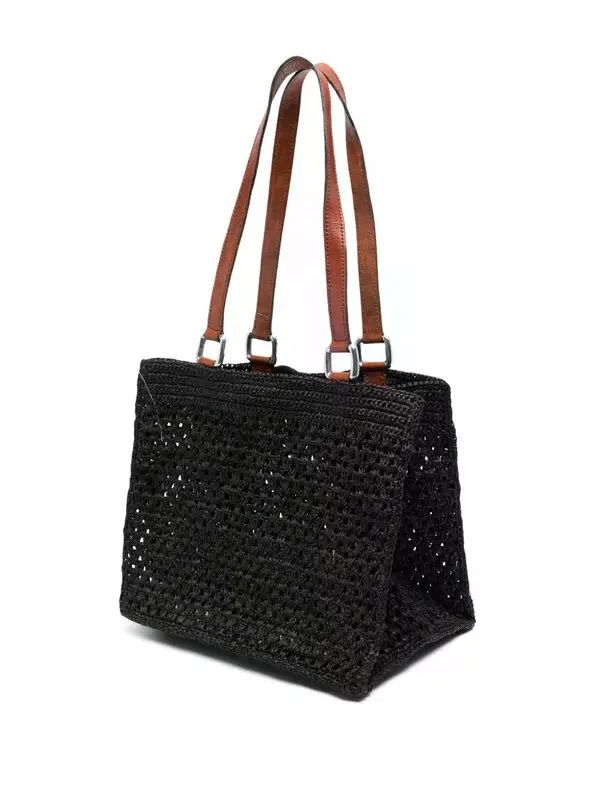 IBELIV Irina Raffia Tote Bag - Black