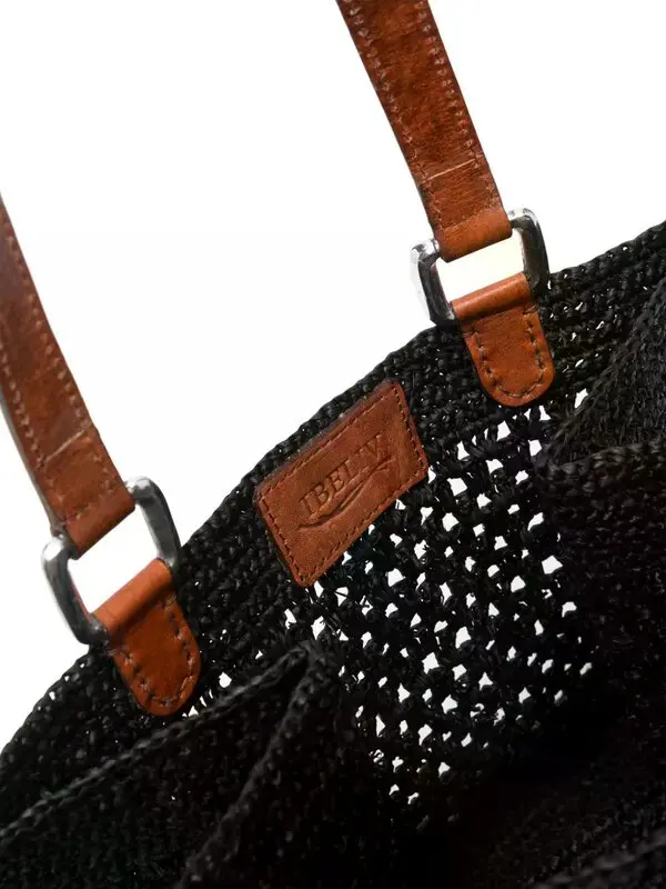 IBELIV Irina Raffia Tote Bag - Black