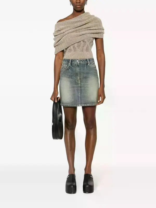 Kenzo Logo-embroidered Cotton Miniskirt