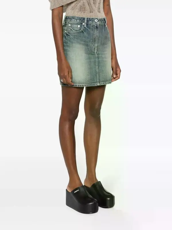 Kenzo Logo-embroidered Cotton Miniskirt