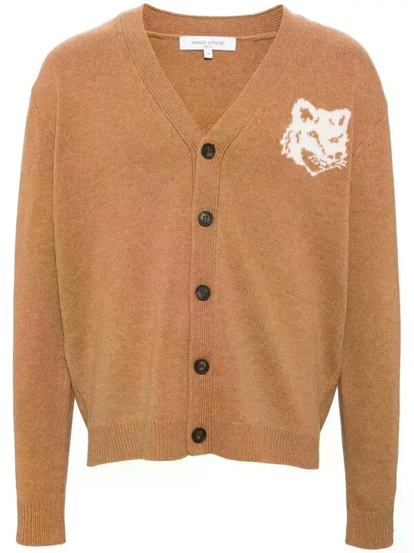 Maison Kitsuné Fox Head Intarsia Cardigan