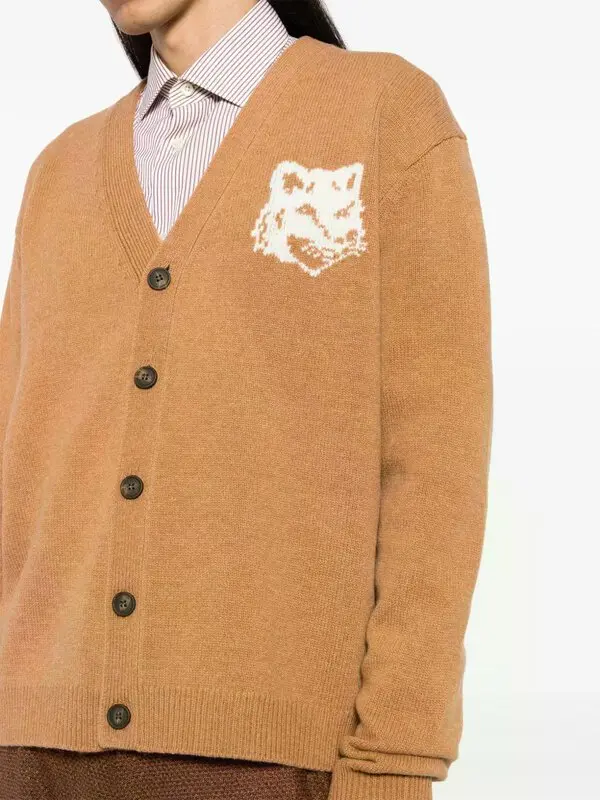 Maison Kitsuné Fox Head Intarsia Cardigan