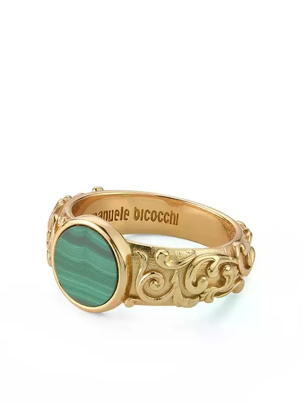 Emanuele Bicocchi Arabesque Malachite Ring - Gold