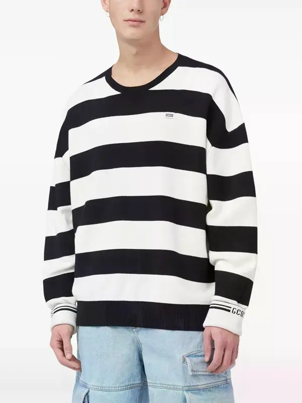 Gcds Striped Logo-appliqué Sweatshirt