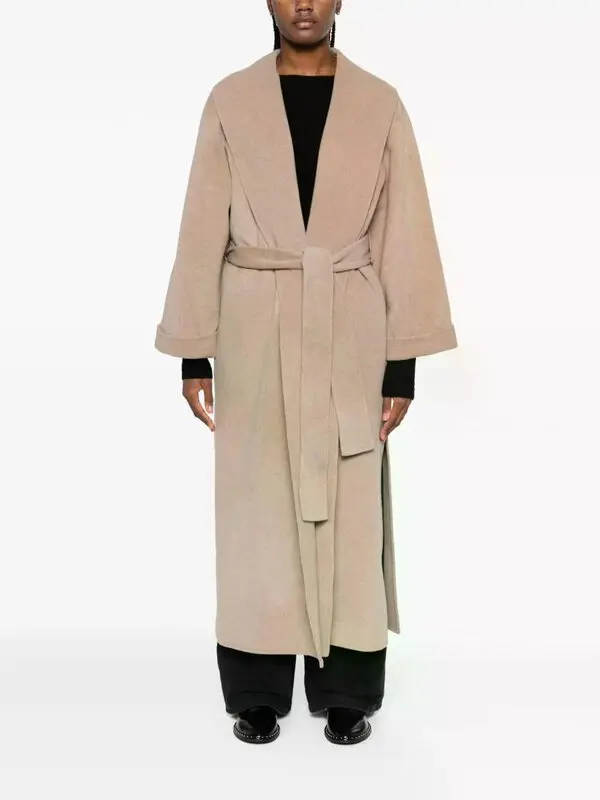 BY MALENE BIRGER Trullem Belted Wool Coat - Neutrals