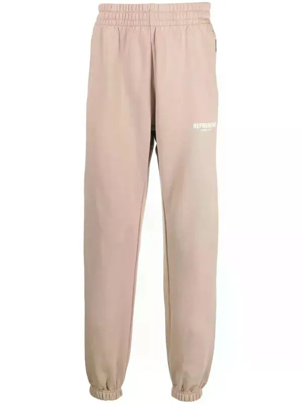REPRESENT Logo-print Cotton Track Pants - Brown
