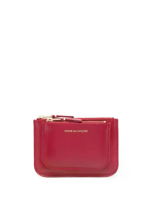 Comme Des Garçons Logo-stamp Leather Purse - Red