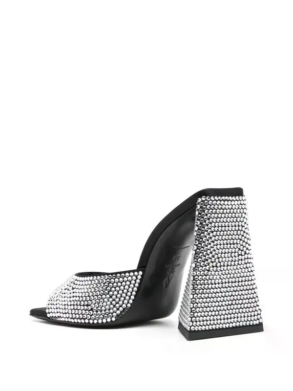 Attico Devon Rhinestone Embellished Sandals - Black