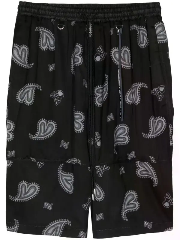 MASTERMIND WORLD Paisley-print Bermuda Shorts - Black