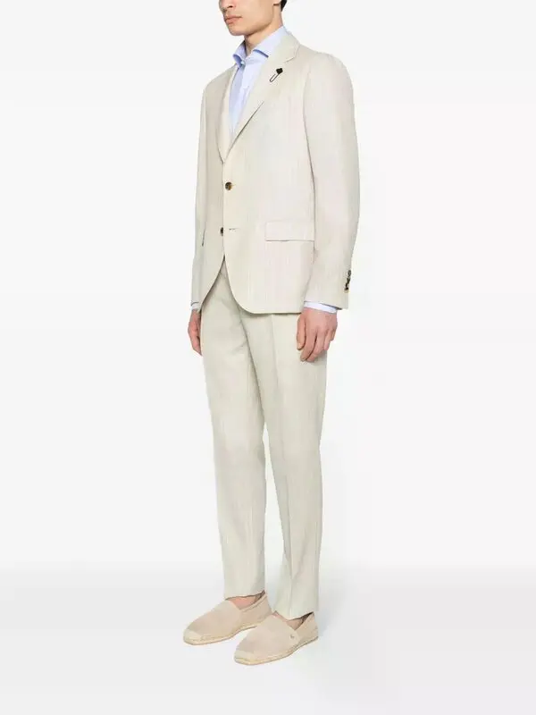 LARDINI Pinstriped Lightweight-wool Suit - Neutrals