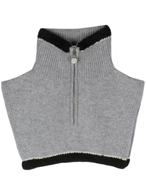 BARRIE Cashmere Zip-up Collar - Grey