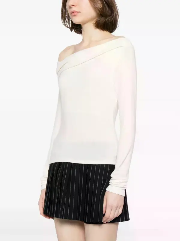 REFORMATION Elio Off-shoulder Top - Neutrals