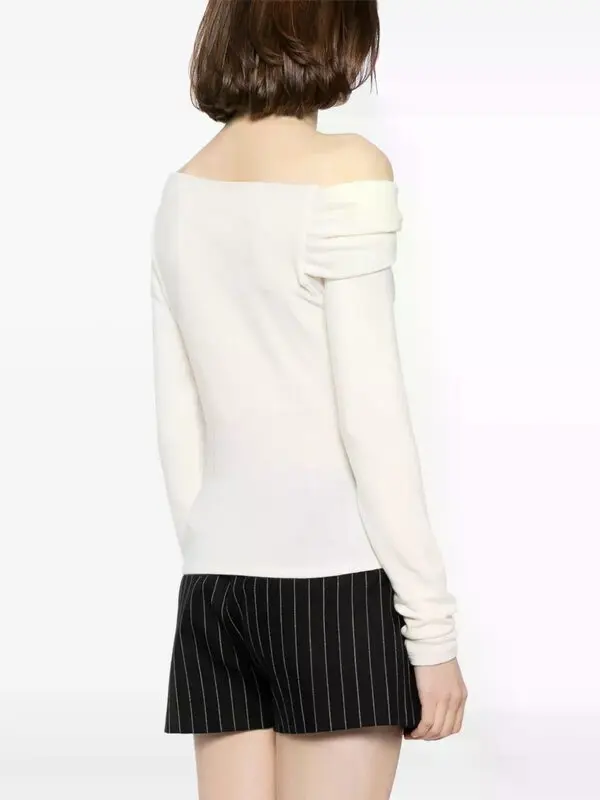 REFORMATION Elio Off-shoulder Top - Neutrals