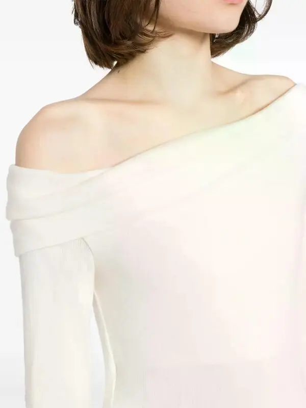 REFORMATION Elio Off-shoulder Top - Neutrals