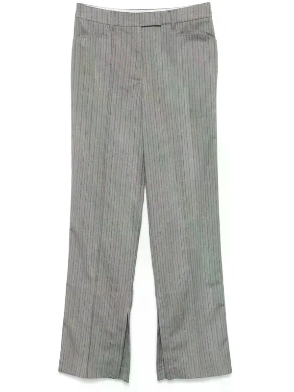 Remain Birger Christensen Herringbone-pattern Striped Trousers - Grey