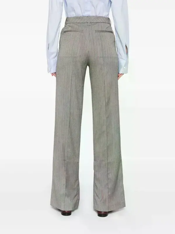 Remain Birger Christensen Herringbone-pattern Striped Trousers - Grey