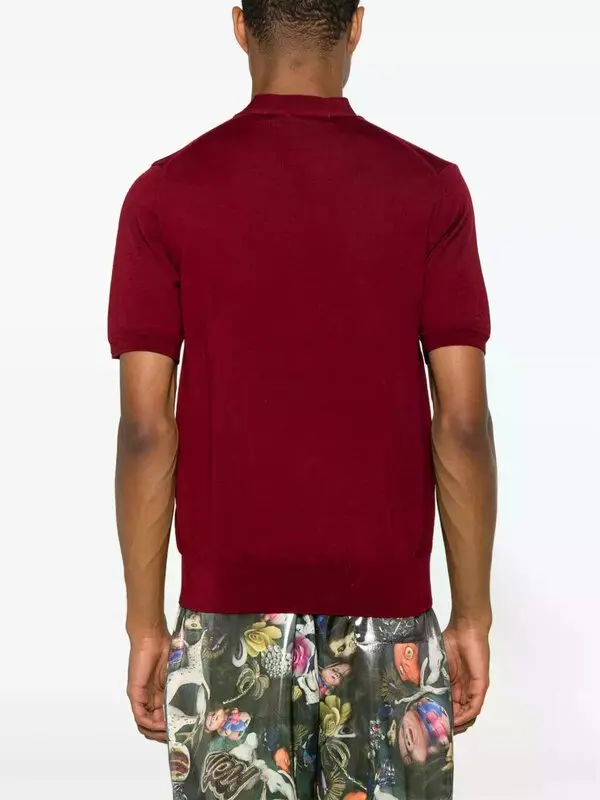Play Comme Des Garcon V-neck Wool Cardigan - Red