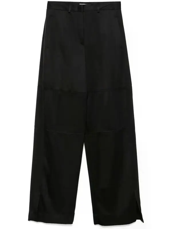 JIL SANDER Silk Twill Trousers - Black