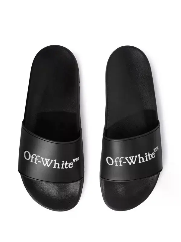 Off-White Logo-print Slides - Black