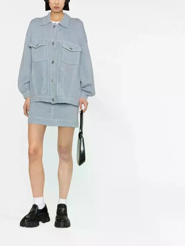 BARRIE Contrast-stitching Denim-effect Jacket