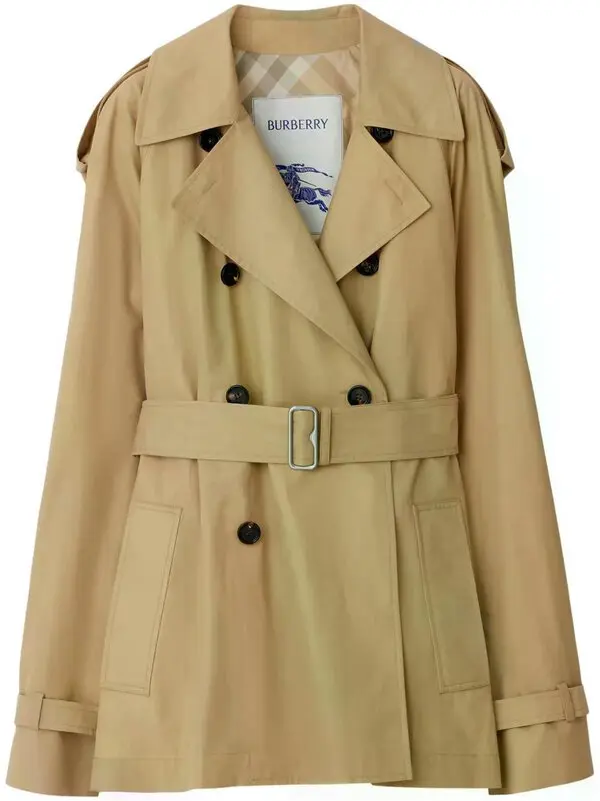 Burberry Belted Cotton Trench Coat - Neutrals