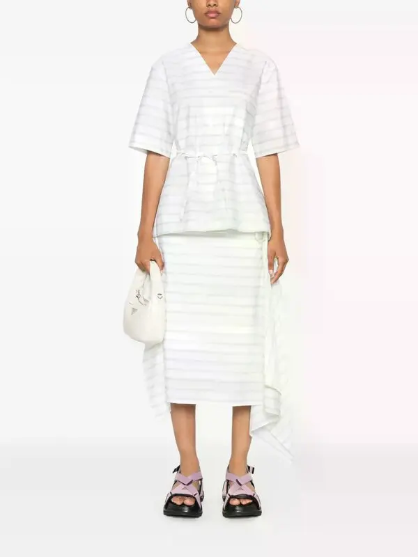 Plan C Striped Poplin Shirt