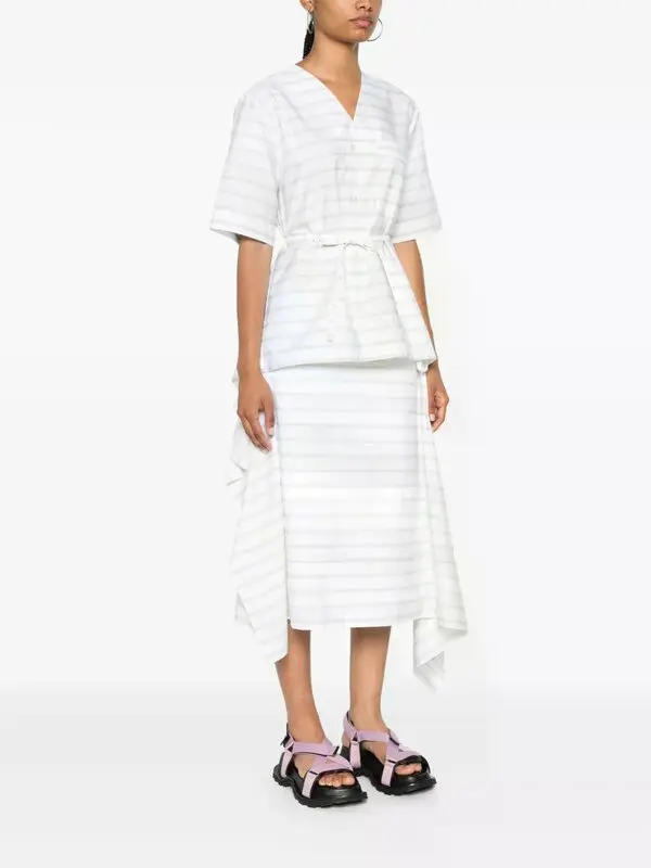 Plan C Striped Poplin Shirt