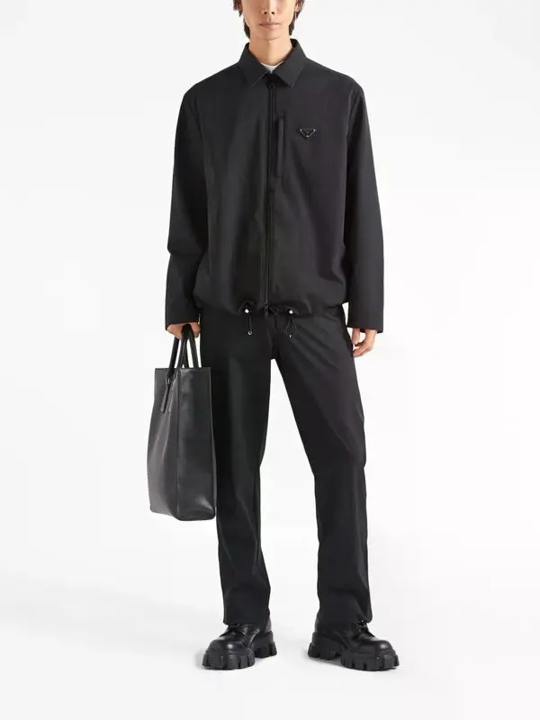 Prada Triangle Logo Straight-leg Trousers