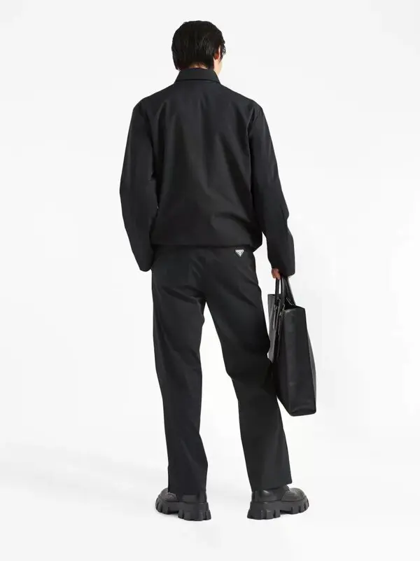 Prada Triangle Logo Straight-leg Trousers