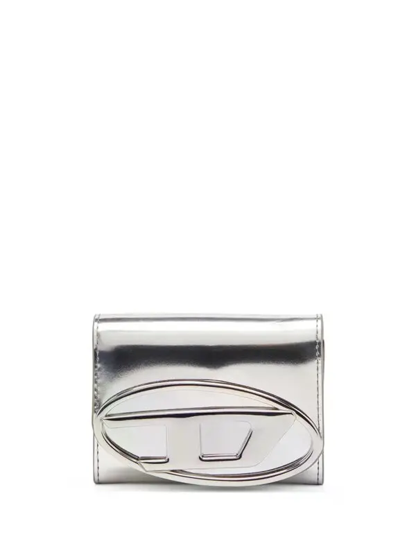 DIESEL® 1dr Metallic-effect Cardholder - Silver