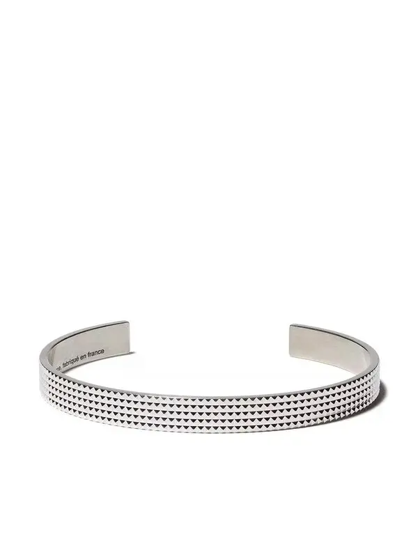 Le Gramme 23 Grammes Guilloche Pyramid Bracelet - Silver