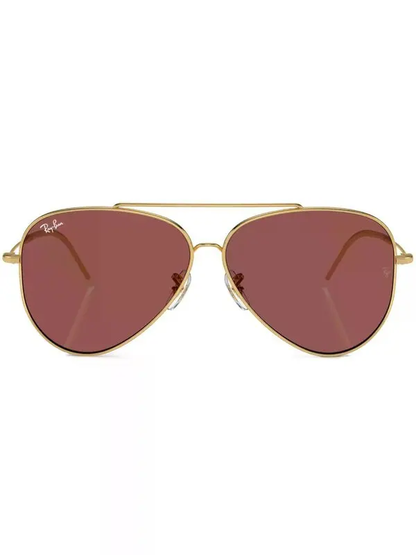 Ray-ban Aviator Reverse Tinted Sunglasses - Gold
