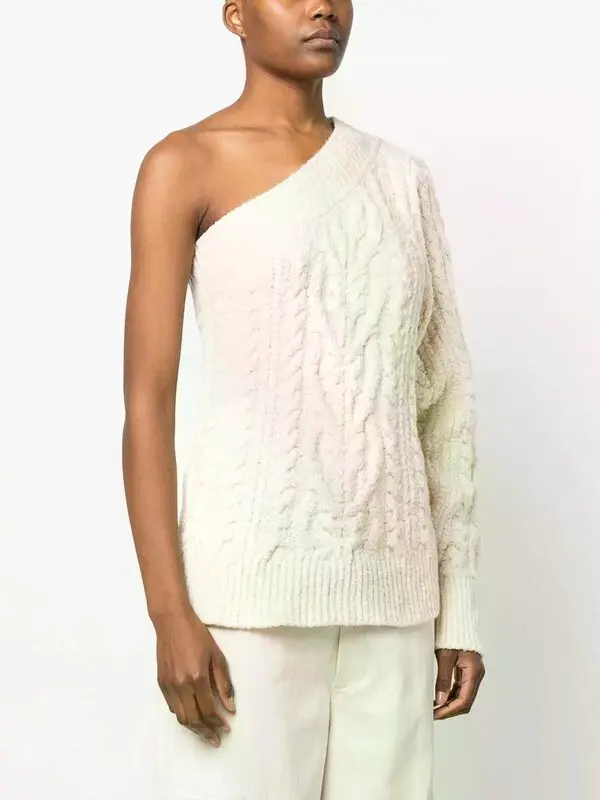 Isabel Marant Blaine One-shoulder Cable Knit Sweater