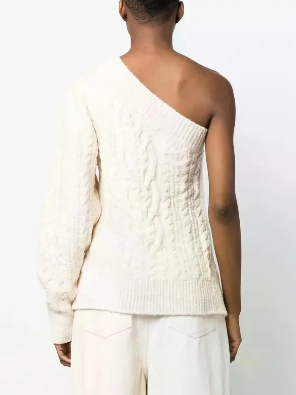Isabel Marant Blaine One-shoulder Cable Knit Sweater