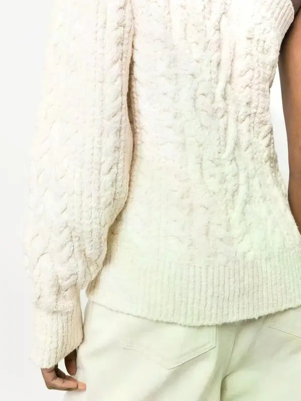 Isabel Marant Blaine One-shoulder Cable Knit Sweater