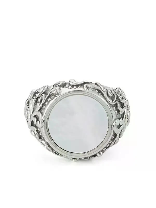 Emanuele Bicocchi Arabesque Mother-of-pearl Stone Ring - Silver