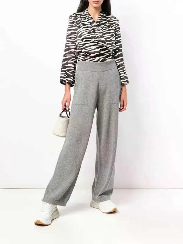 BARRIE Flared Knitted Trousers