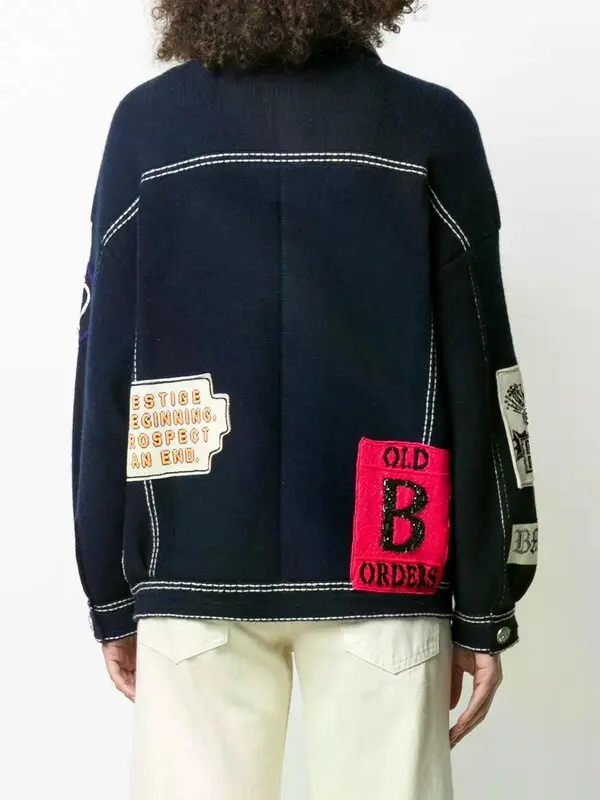 BARRIE Patched Knitted Jacket