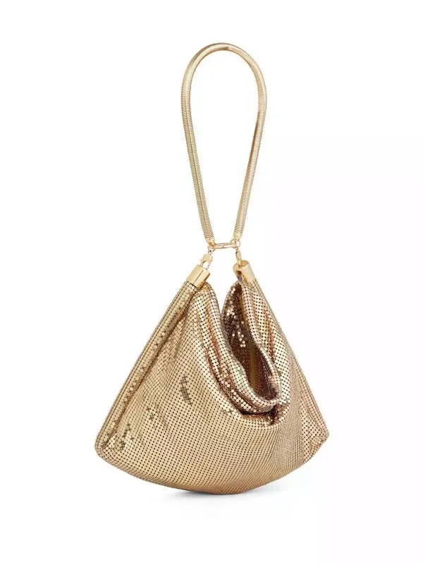 Rabanne Pixel Tube Metallic Shoulder Bag - Gold