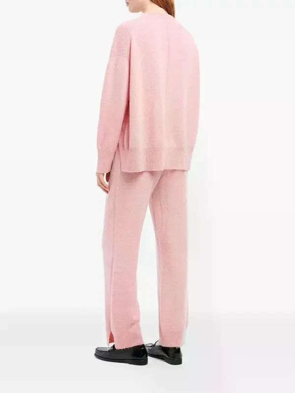 BARRIE Cashmere Elasticated Waistband Pants With Side Slits - Pink