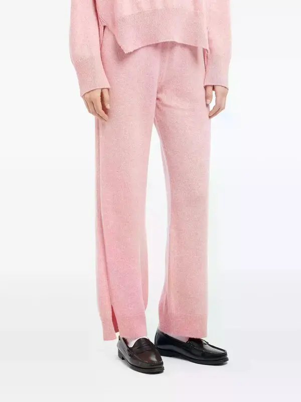 BARRIE Cashmere Elasticated Waistband Pants With Side Slits - Pink