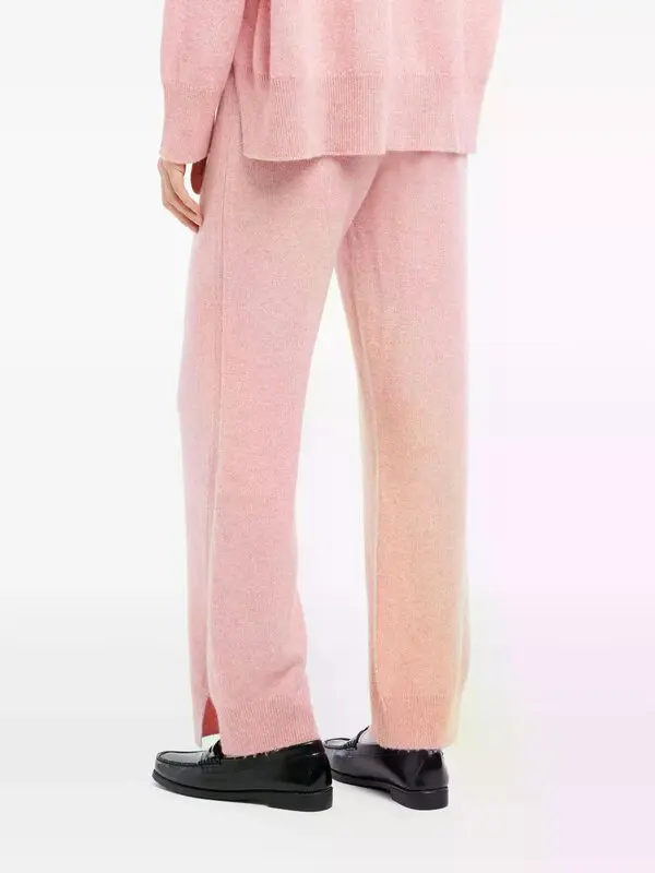 BARRIE Cashmere Elasticated Waistband Pants With Side Slits - Pink