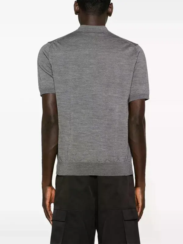 Play Comme Des Garcon Heart-patch Wool Polo Shirt - Grey
