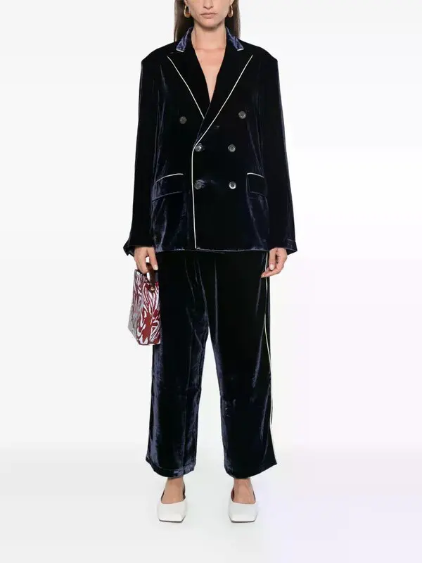 PIERRE-LOUIS MASCIA Navy Velvet Trousers