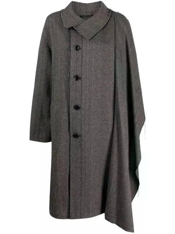 Y’s Herringbone Asymmetric Coat