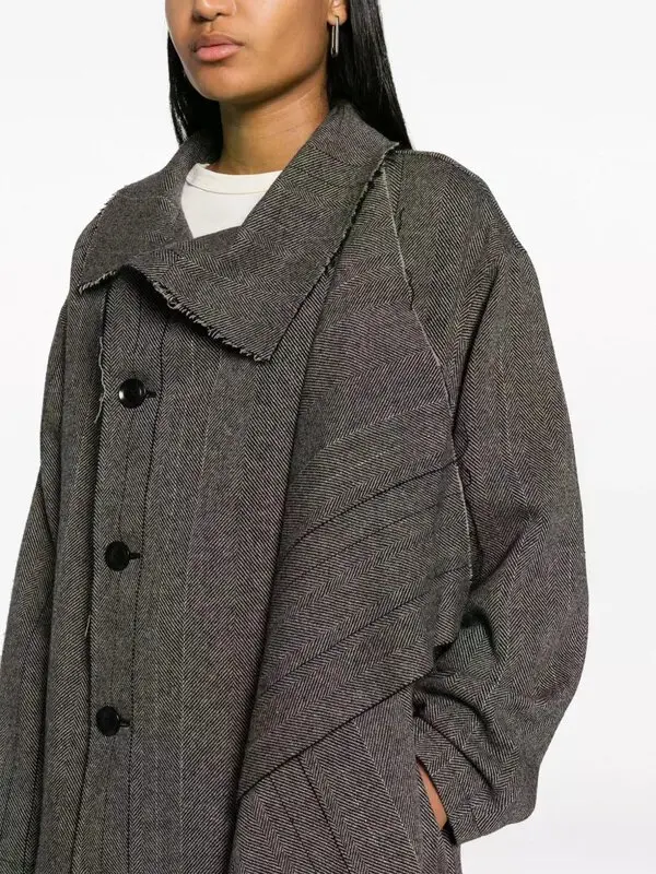 Y’s Herringbone Asymmetric Coat